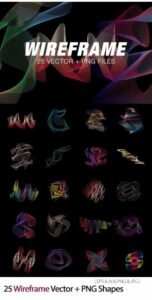 25 Wireframe Vector PNG Shapes | visualstorms