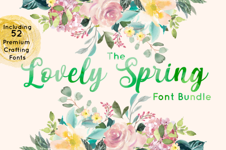 The Lovely Spring Font Bundle | visualstorms